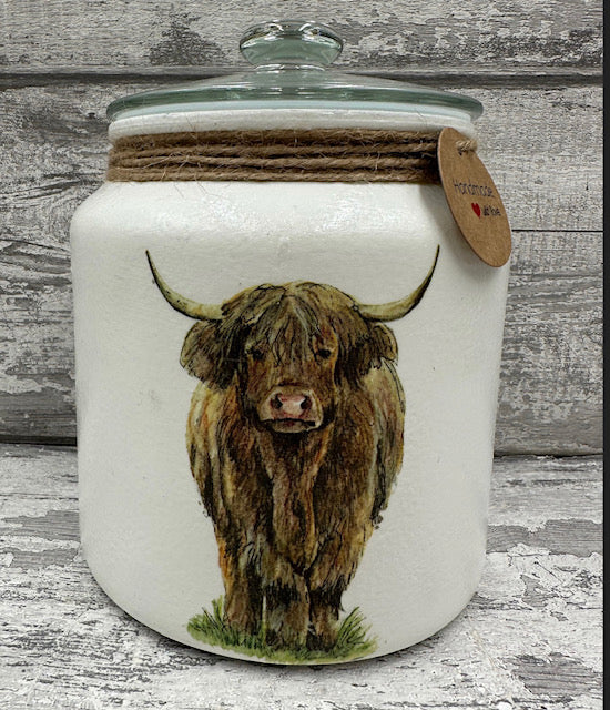highland cow Storage jar – Mrs Wreath Designs Uk