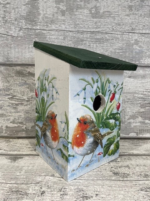 White robin bird box – Mrs Wreath Designs Uk