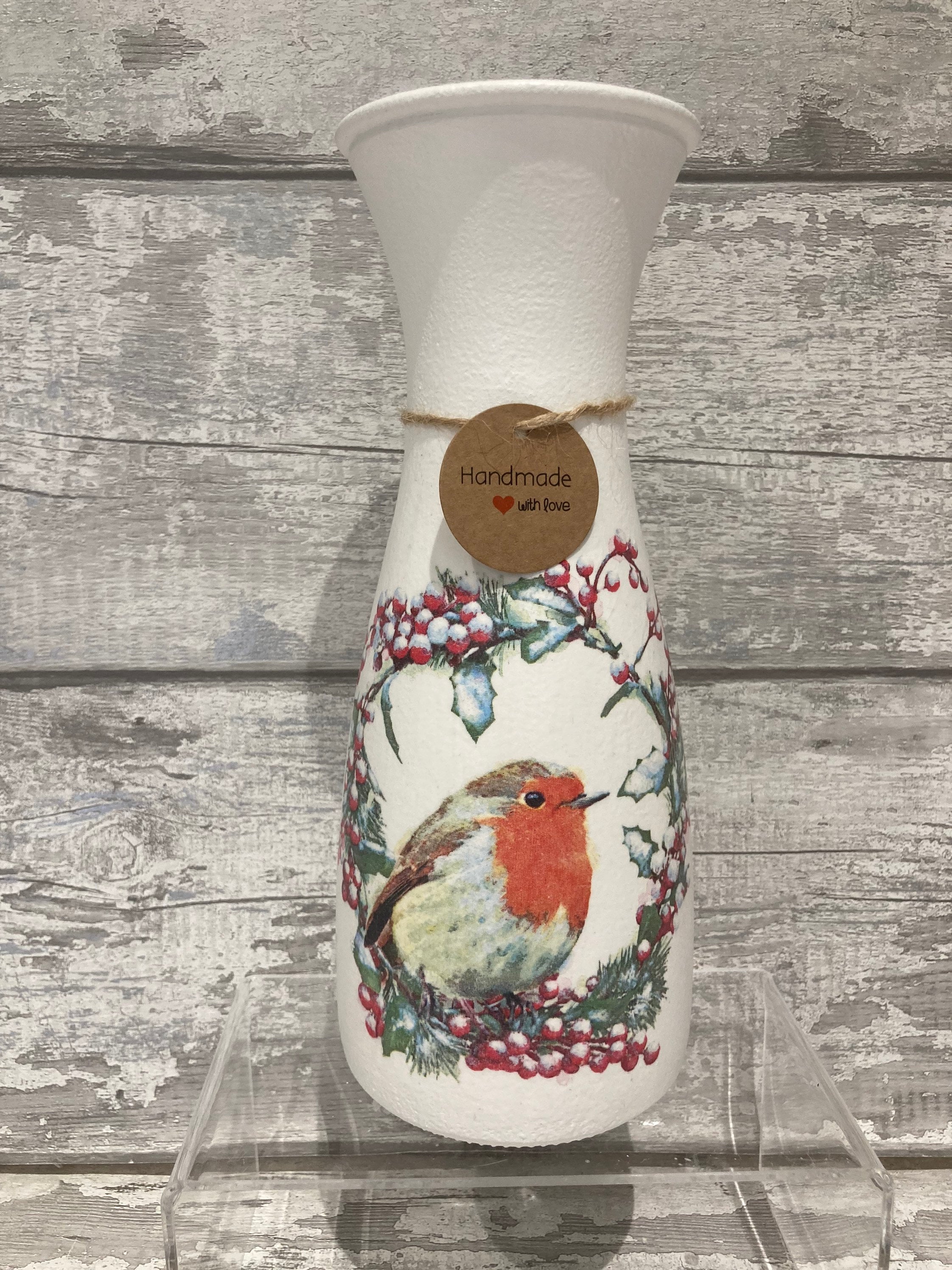 Robin wreath Vase – Mrs Wreath Designs Uk